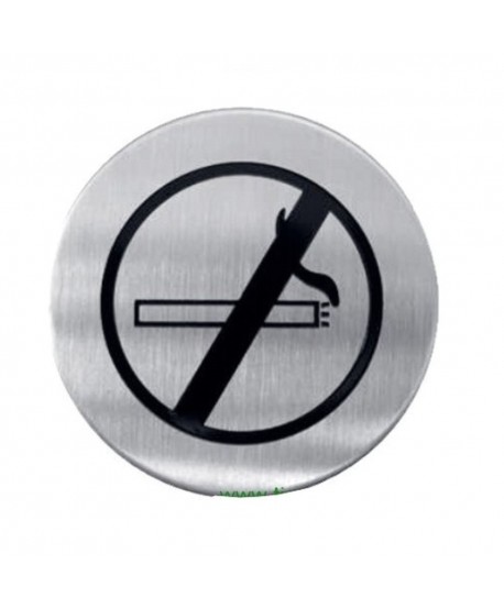 Letrero acero inox de prohibido fumar para locales 955-INOX
